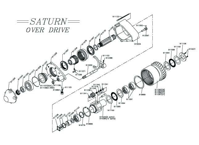 5) Saturn Overdrive for Dana 18 T/C - Advance Adapters